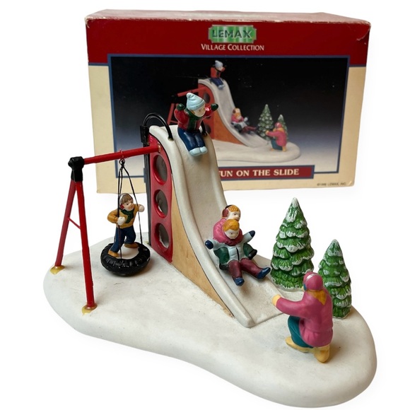 Lemax | Holiday | Vintage 996 Lemax Village Collection Fun On The Slide ...